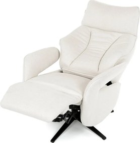 Autronic Relaxační křeslo BILBAO – elektrické zabudované ovládání, krémová, látka