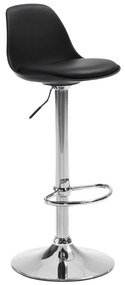 OnaDnes -20% Černá koženková barová židle Kave Home Orlando 60-82 cm