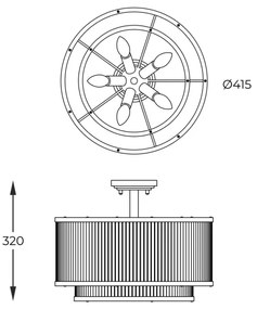 Zuma Line C0528-05H-V6AC - Lustr na tyči SERGIO 5xE14/60W/230V zlatá