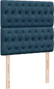 Box spring postel s matrací tmavě modrá 80 x 200 cm samet 3292200