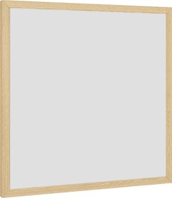 HOMCOM nástěnné čtvercové zrcadlo 50 x 50 cm, rám z přírodního dřeva, ideální do koupelny, obývacího pokoje nebo ložnice