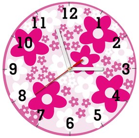 Gario Dětské hodiny Krásné růžové kvítky Rozměry: 30 x 30 cm