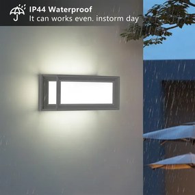 Brilagi - LED Venkovní nást. svítidlo se senzorem PARKER LED/12W/230V šedá IP44