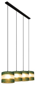 Lustr na lanku HELEN 4xE27/15W/230V zelená/zlatá