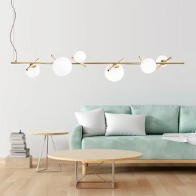 Toolight Toolight, stropní svítidlo 145cm 6xG9 APP1664-6CP, zlatá-bílá, OSW-05705