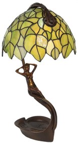 Zelená stolní lampa Tiffany Kris – 28x20x41 cm