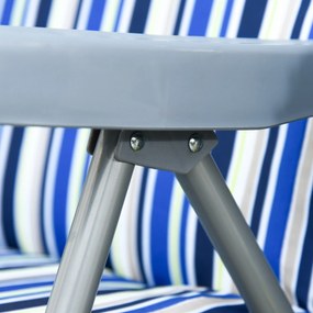 Outsunny 2kusová sada lehátek s polštáři, skládací sluneční lehátko, 5 stupňů nastavení opěradla, zahradní lehátko, zahradní nábytek, ocel, polyester…