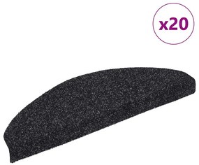 Schodové rohože samolepicí 20 ks 65 x 21 x 4 cm černé, půlkulaté, velké 3365645