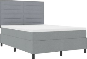 Postel s boxspringem s matrací Světle šedá 140 x 200 cm textil 3339315