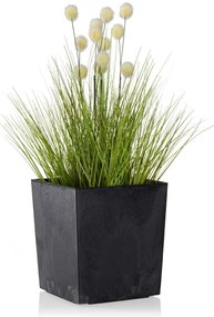 PLASTOVÝ KVĚTINÁČ FLORE 19X19 CM IMITACE BETONU ČERNÁ