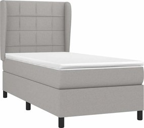 Box spring postel s matrací světle šedá 80 x 200 cm textil 3127917