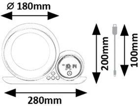 Rabalux 76109 - LED RGB Stolní lampa s reproduktorem WAKEWAY LED/5W/230V