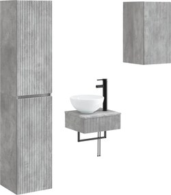 Sada koupelnového nábytku 3 ks Betonově šedá 33 x 34,5 x 160 cm 3406046