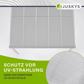 Juskys Hliníkové zastřešení terasy Borneo Barva: Bílá, Velikost: 6 × 3 m