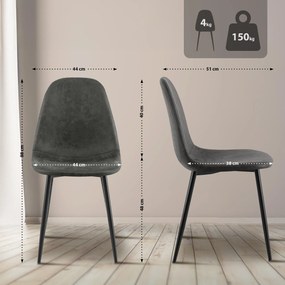 Sada 4 jídelních židlí Napier umělá kůže – černá