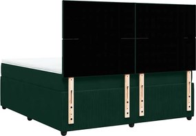 Box spring postel s matrací tmavě zelená 180x200 cm samet 3292403