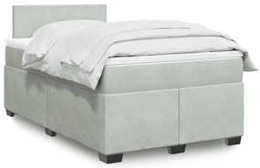 Box spring postel s matrací světle šedá 120x190 cm samet 3288552