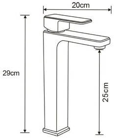 Mexen Cetus R45 vysoká umyvadlová a vanová baterie se sprchovou sadou, chromová, 744313R45-00