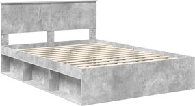Rám postele s čelo Beton 140 x 190 cm Masivní borové dřevo 3410603