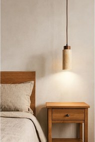 Béžové závěsné svítidlo s kamenným stínidlem ø 6,5 cm Selma – Opviq lights