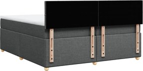 Box spring postel s matrací tmavě šedá 200x200 cm textil 3286788