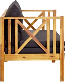 2místná zahradní lavice s poduškami 122 cm masivní akácie 310308