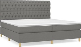 Box spring postel s matrací tmavě šedá 200x200 cm textil 3142602
