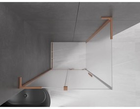 Mexen Velar L, sprchový kout s posuvnými dveřmi 100 x 110 cm, 8mm sklo námraza, měděná matná, 871-100-110-33-65