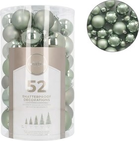 Sada vánočních ozdob ELORA BALLS 52 ks, zelenošedá