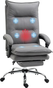 Ergonomická kancelářská židle Vinsetto s masážní funkcí, zahřívání bederní části, sklopná funkce, nastavitelný podnožka, 360° otáčecí exekutivní židle