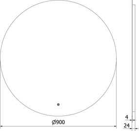Mexen Erg koupelnové zrcadlo s podsvícením, kulaté 90 cm, LED 6000K, protizamlžovací - 9823-090-090-611-00