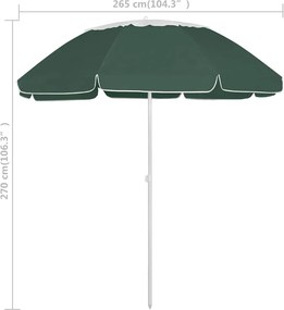 Plážový slunečník zelený 300 cm 314717