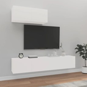3dílný set TV skříněk bílý kompozitní dřevo - Default Title