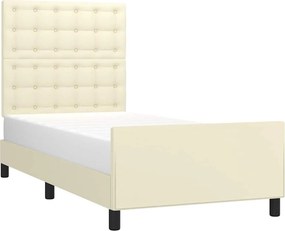 Rám postele s čelem krémový 80 x 200 cm umělá kůže 3125539
