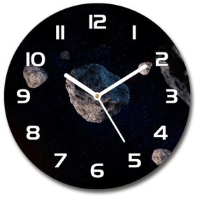 Wallmuralia Skleněné nástěnné hodiny kulaté Meteory fi 30 cm