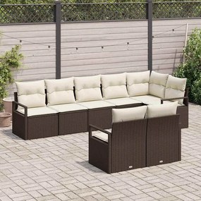 Set pohovek 8 ks Hnědá polyratan 3346428