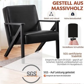 Sada 2 ks – Křeslo Yaheetech – černá, umělá kůže (257043565296)