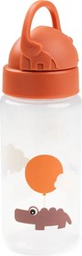 Plastová láhev Happy Clouds s brčkem 350 ml oranžová