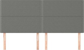 Čelo postele tmavě šedé 200 x 5 x 118/128 cm látkové 3116215