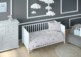 Bavlněné povlečení 160x200 balerína šedé barevné dětské povlečení na zip 3546 C KARO Dreamland