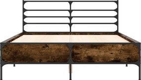 Rám postele kouřový dub 140 x 200 cm kompozitní dřevo a kov 3280044