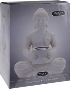 Solární Buddha v bílé barvě 27 cm