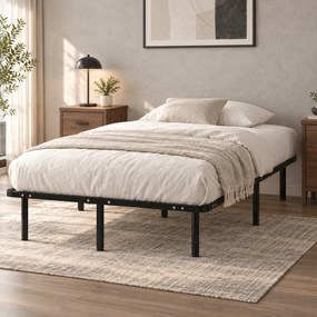 HOMCOM postel 120 × 190 cm s roštem a úložným prostorem, černá