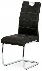 Jídelní židle černá, kovová chromovaná podnož HC-483 BK3