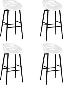 vidaXL Barové židle 4 ks [248162] Barva: Bílá a černá