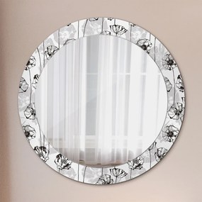 Kulaté dekorativní zrcadlo Maki květiny fi 70 cm