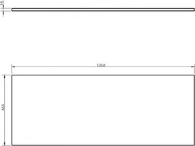 Mexen Uni, pracovní deska 120 cm, bílá matná, 91AXX-1204-464-18-01