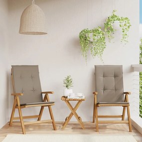 Skládací polohovací křesla s polštáři 2 ks, masivní teak 3196441