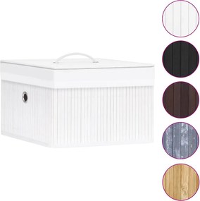 Bambusové úložné boxy 4 ks bílé 320766
