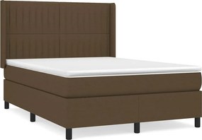 Box spring postel s matrací tmavě hnědá 140x190 cm textil 3131588